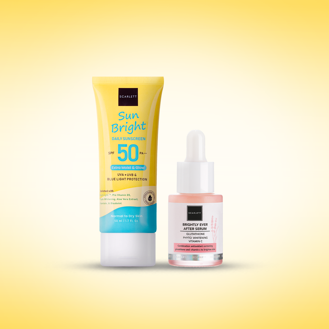 Sunscreen Sun Bright Daily + Brightly Ever After Serum